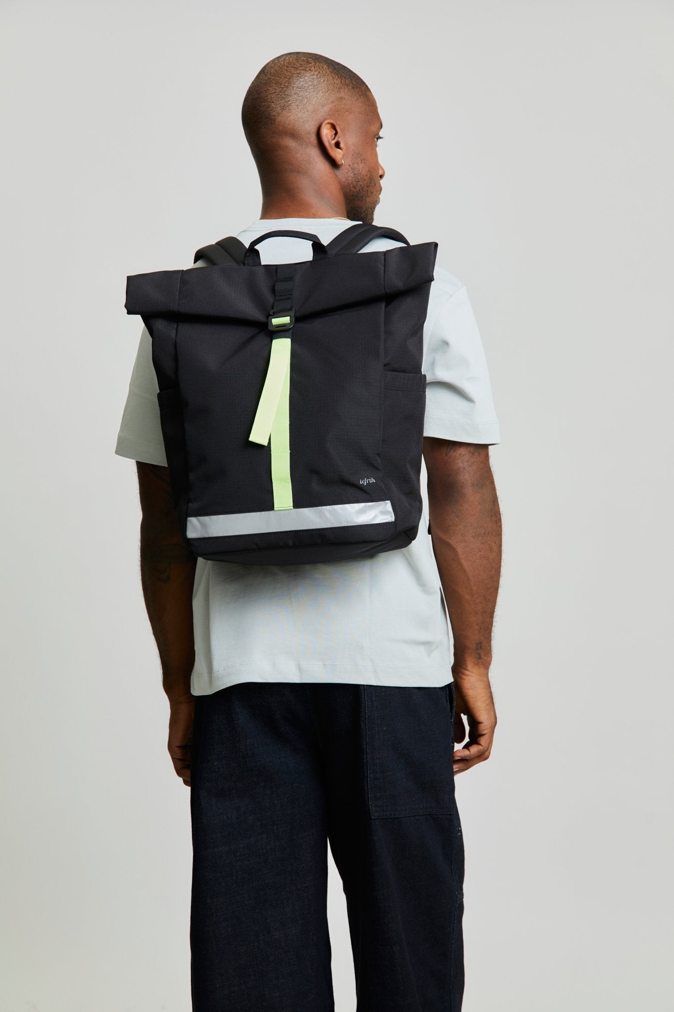 Lefrik - Pack Lars Roll Black Lime - Backpack and Toiletry bag – Lefrik USA